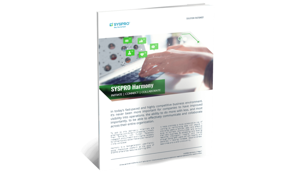 Social ERP | SYSPRO Harmony | Factsheet | SYSPRO ERP