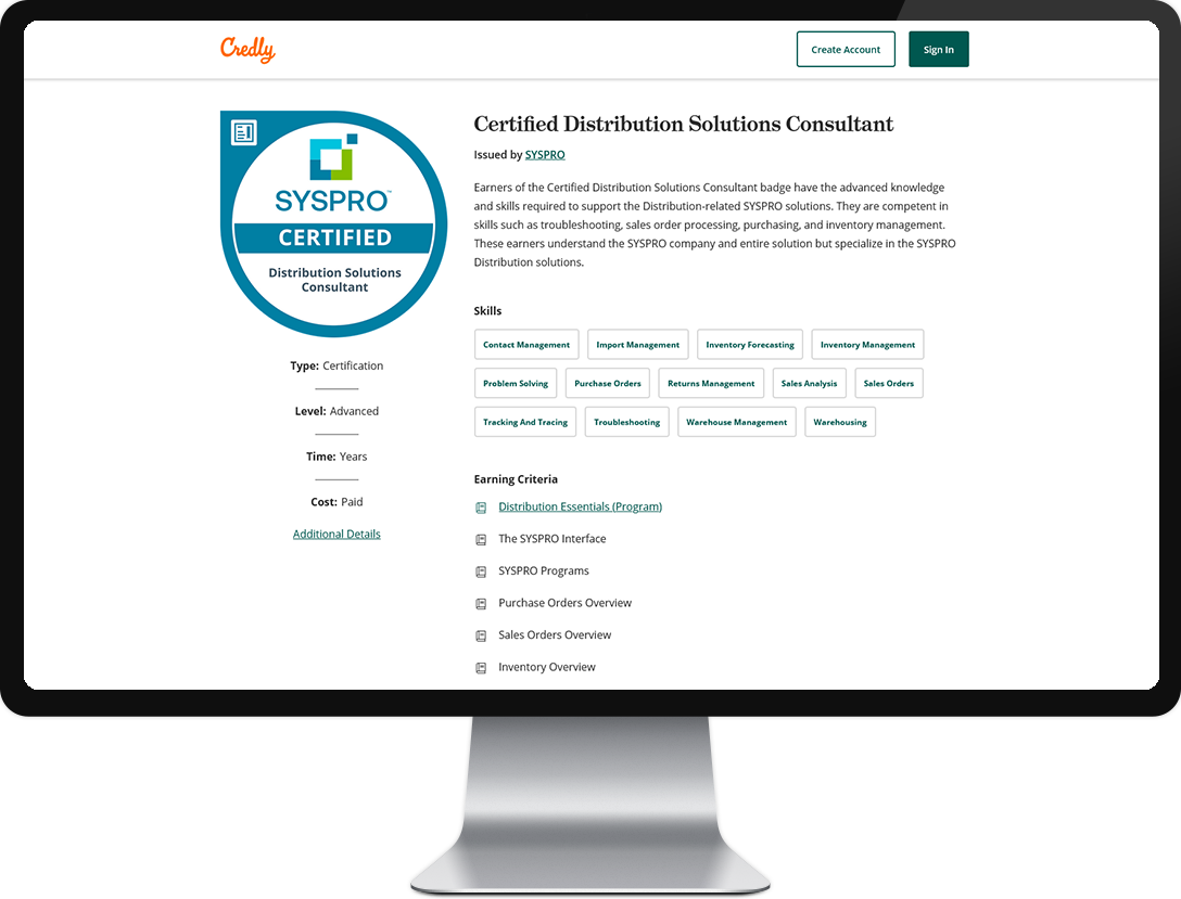 SYSPRO Digital Credentials | Certification Verification