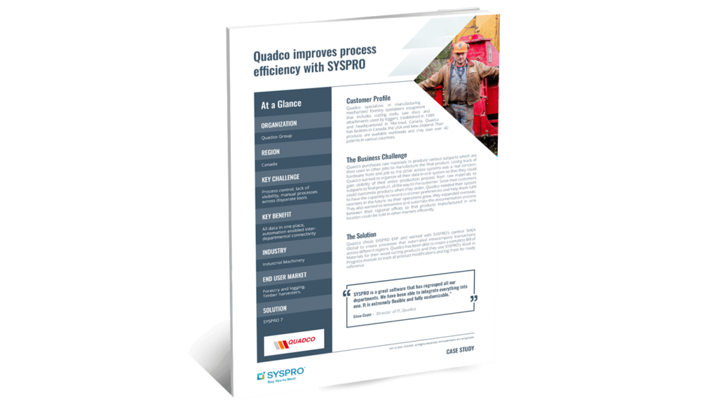 Quadco improves process efficiency with SYSPRO | Success Story